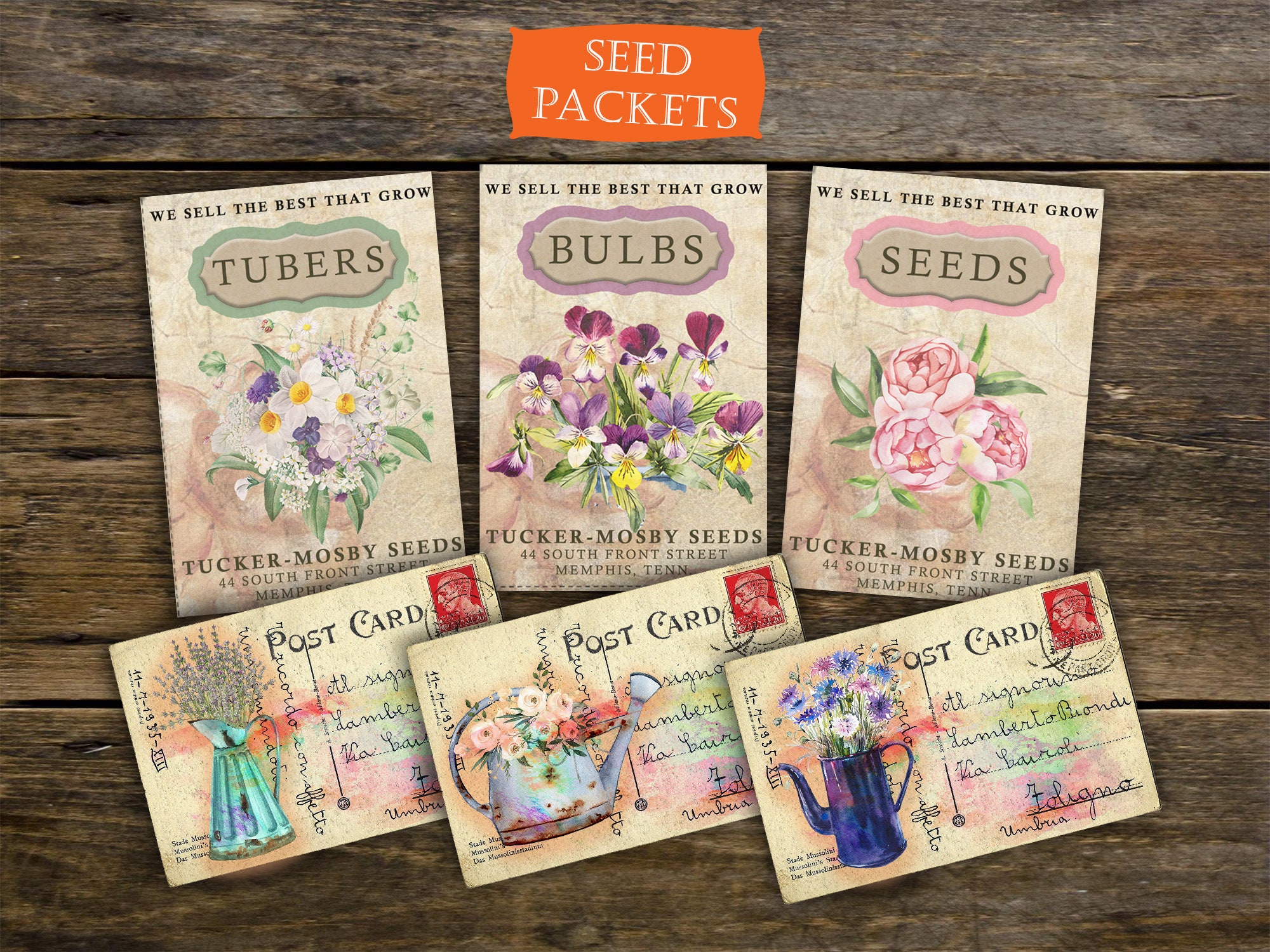 Flowers & Garden Pockets Loaded Pockets Botanical Ephemera | Etsy