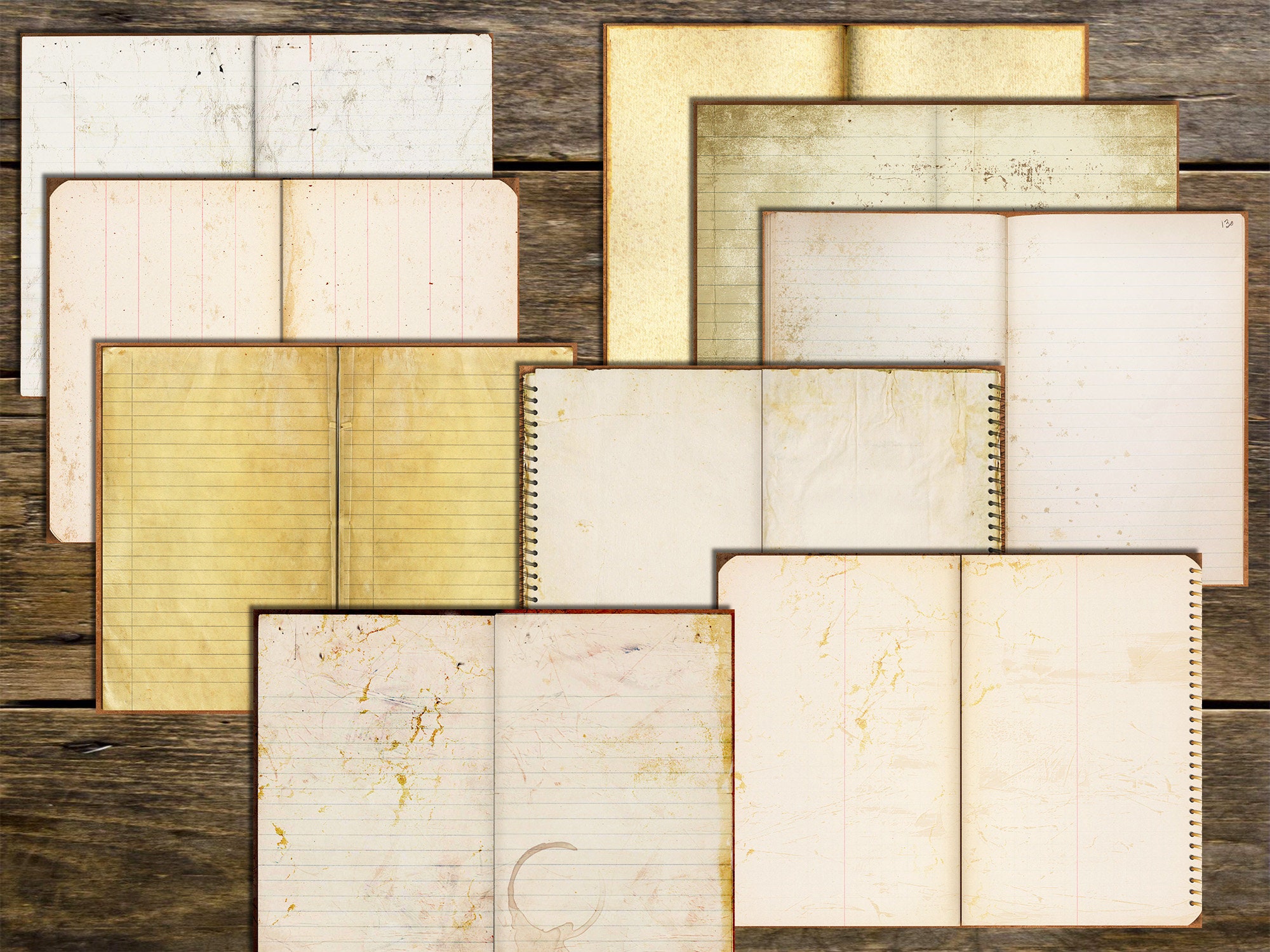 Grunge Note Paper, Digital, Paper, Junk Journal, Pages, 8.5x11 Inch ...