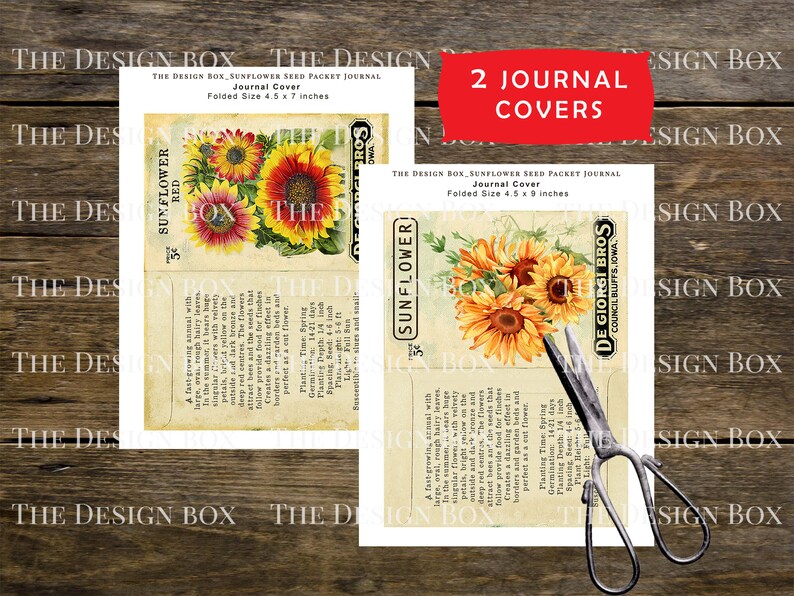 Sunflower Seed Packet, Printable Journal Kit, 4.5x7, Junk Journal ...