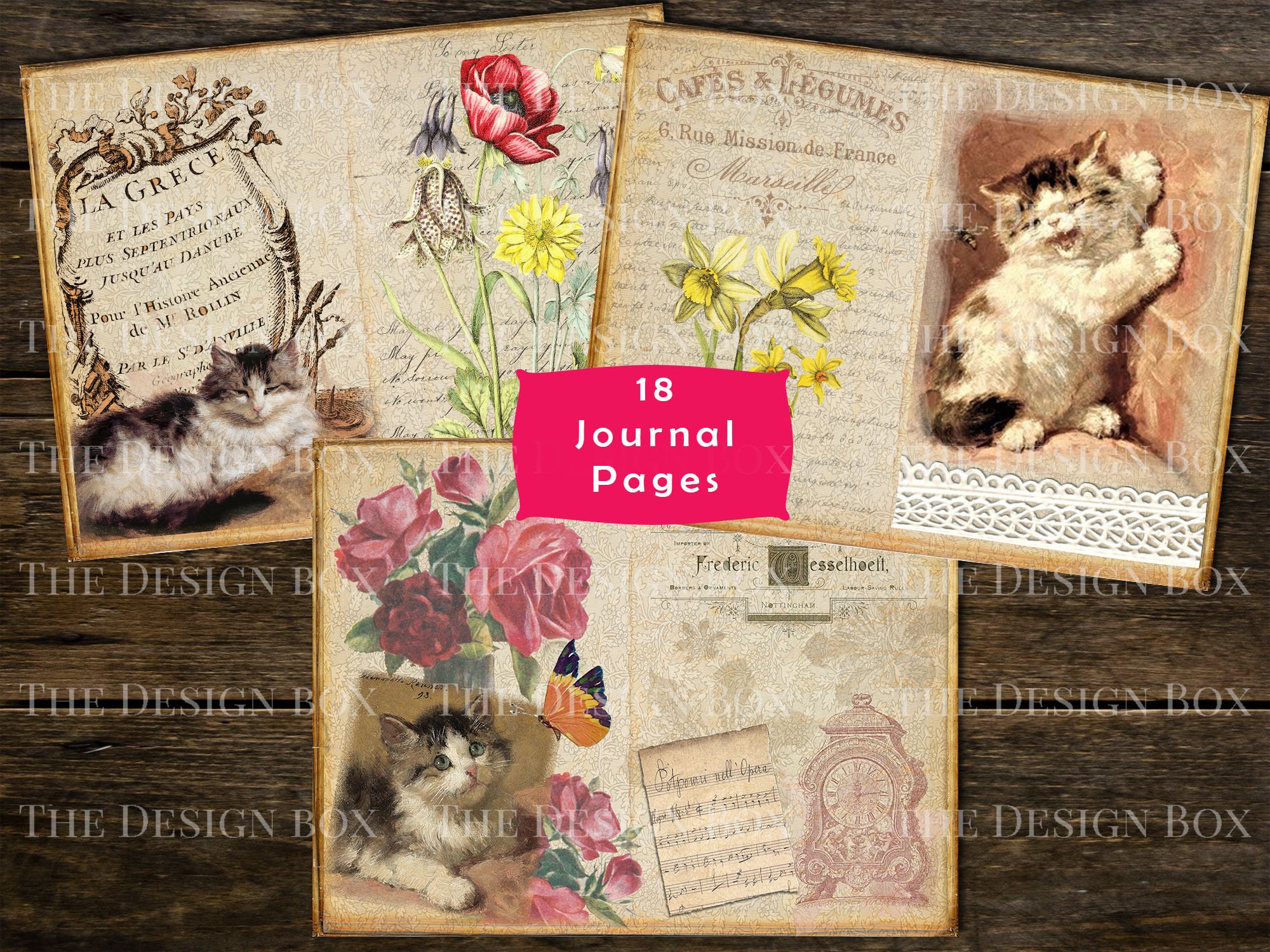 Cats & Kittens Journal Kit, 25 Printable Pages, Playful Kitten Journal ...