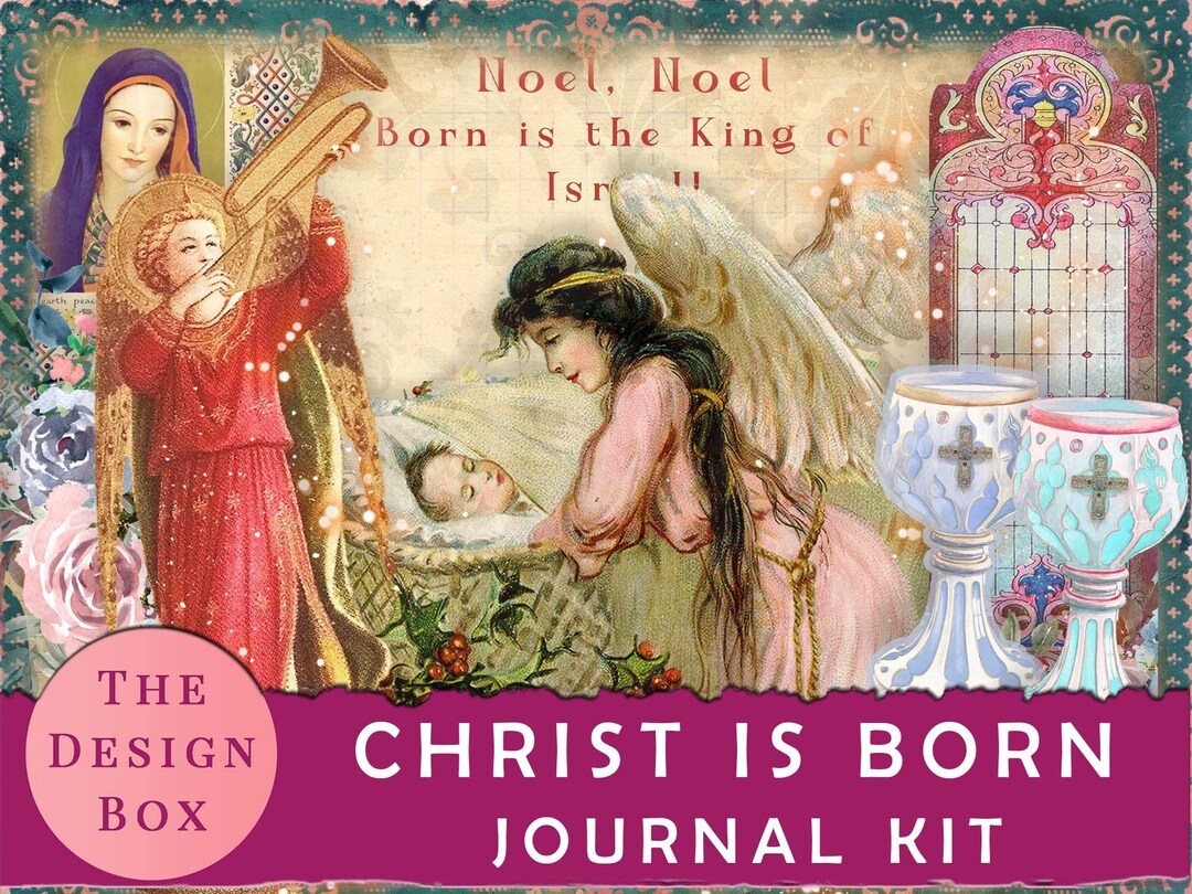 Christ is Born, Faith Journal, Printable Journal, Vintage Junk Journal ...