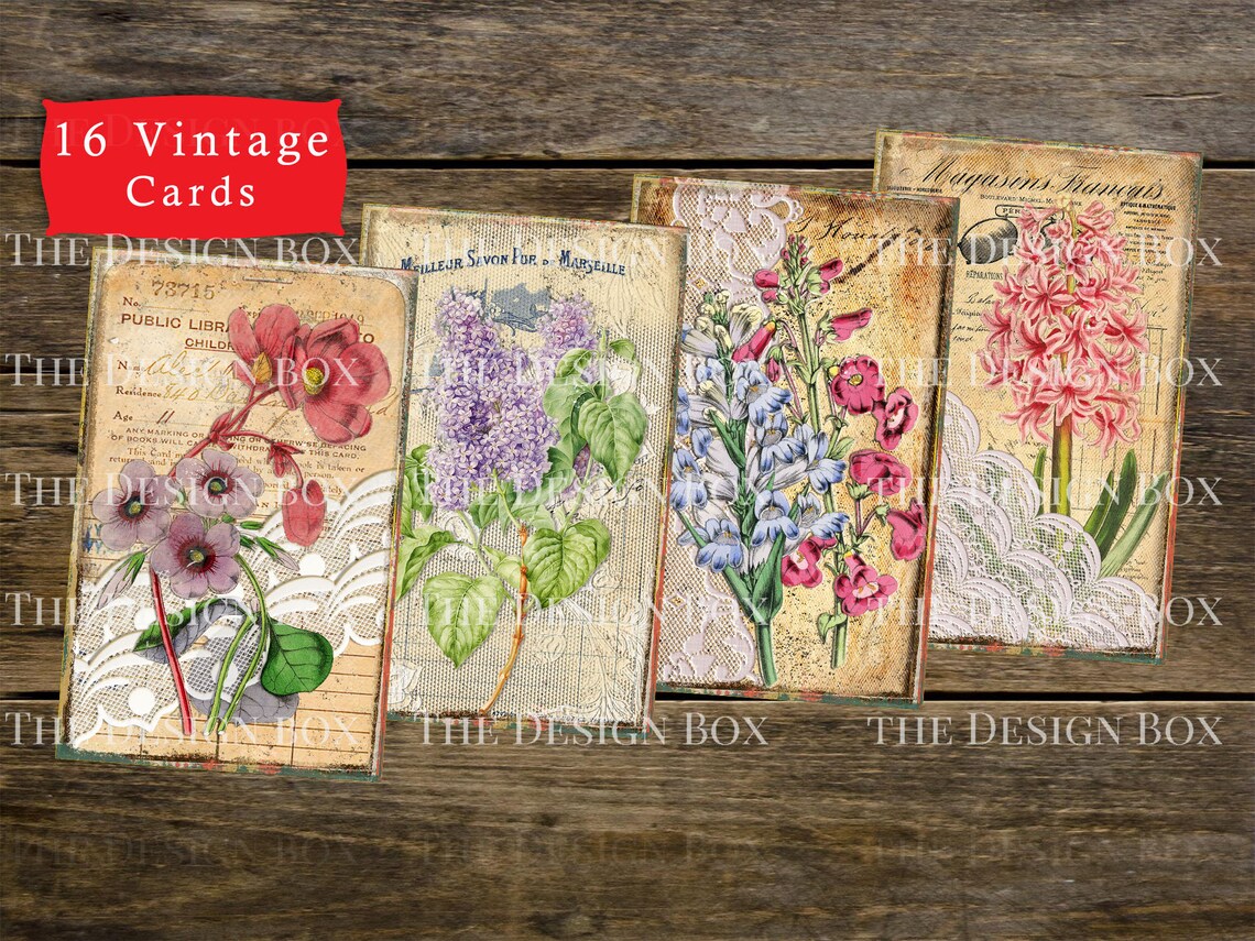 Botanical Journal Cards Printable Botanical ATC Digital - Etsy