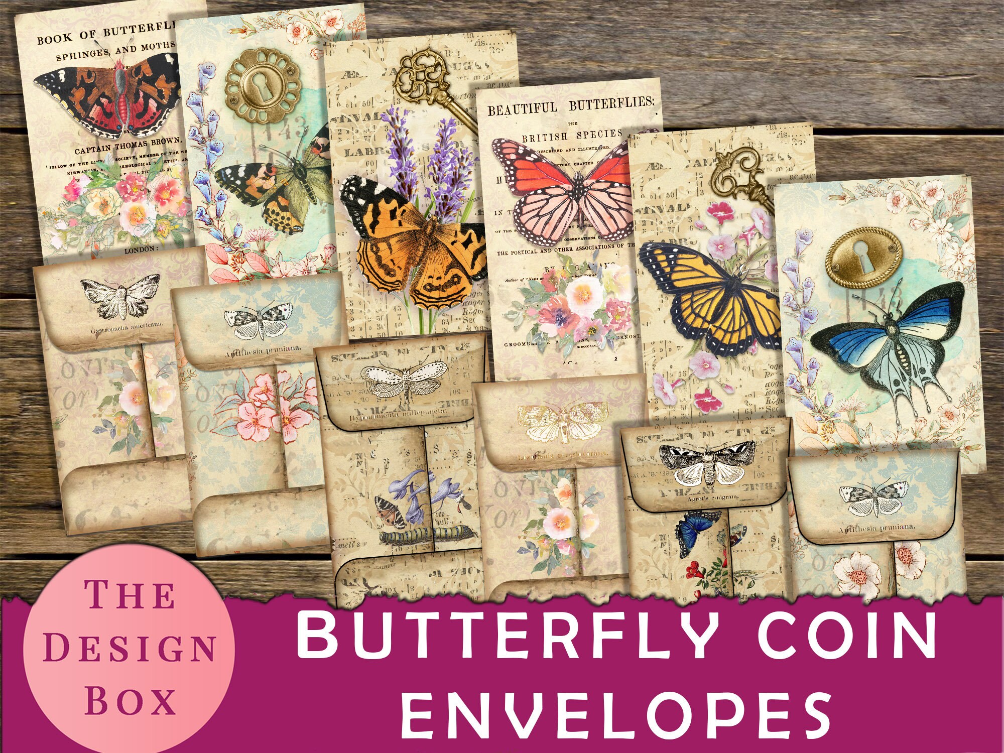 Butterfly, Coin Envelopes, Ephemera, Butterfly Journal, Junk Journal ...