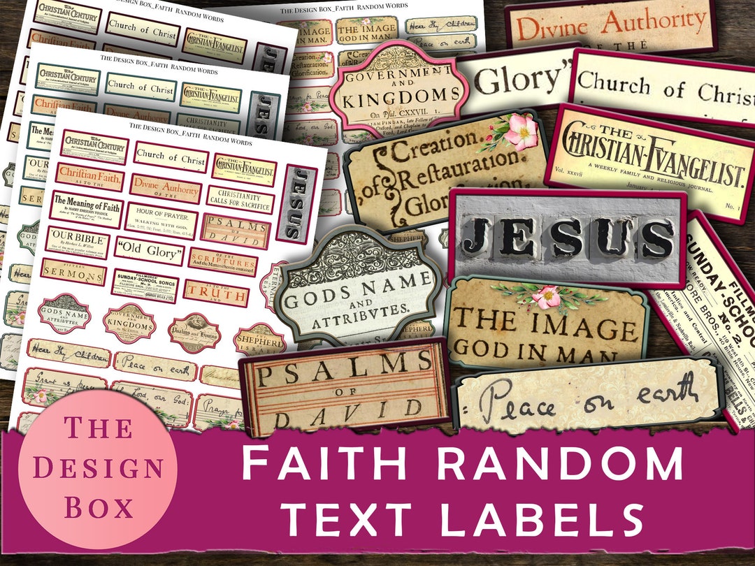 Faith Random Text Labels, Printable, Prayer Journal, Junk Journal ...