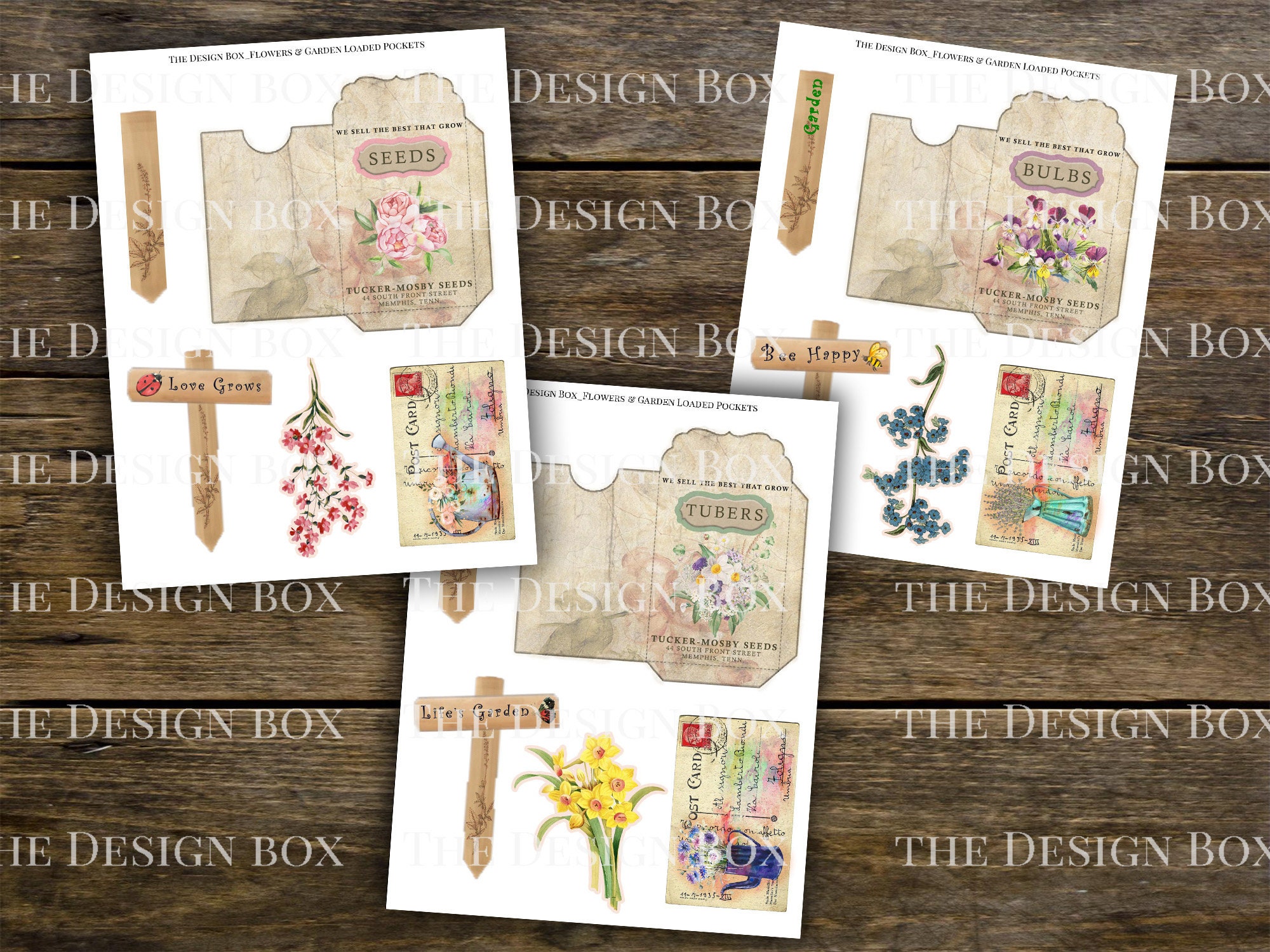 Flowers & Garden Pockets Loaded Pockets Botanical Ephemera | Etsy