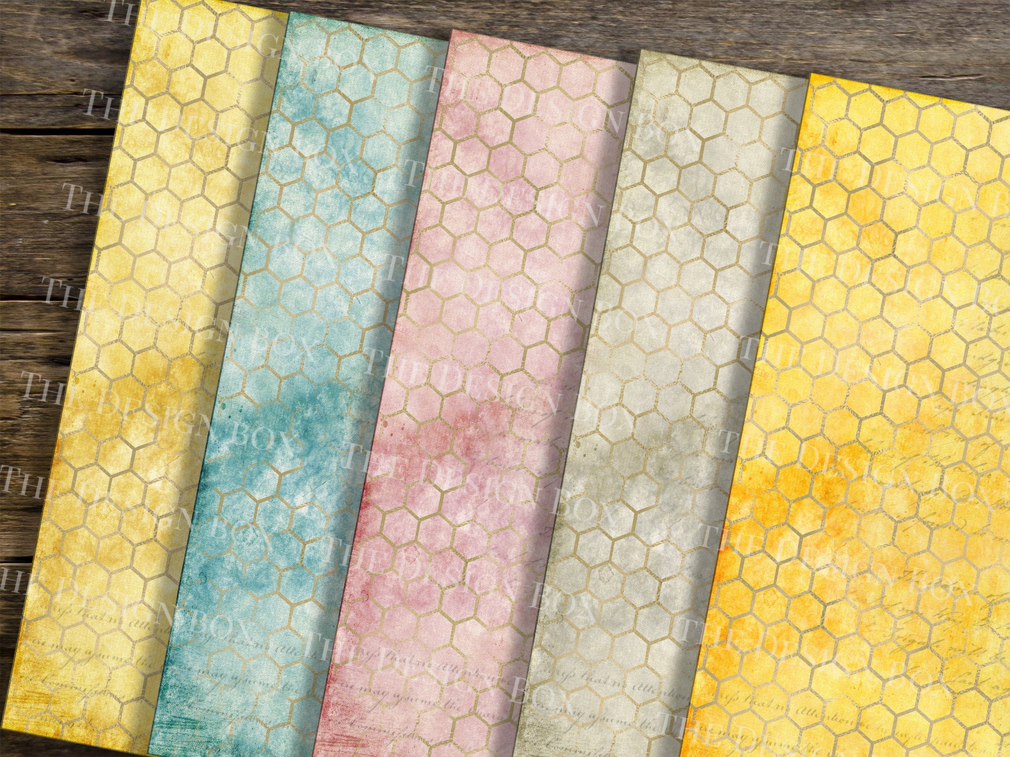 Bee Honeycomb, Paper Pack, Printable Papers, Junk Journal, Bee Paper ...