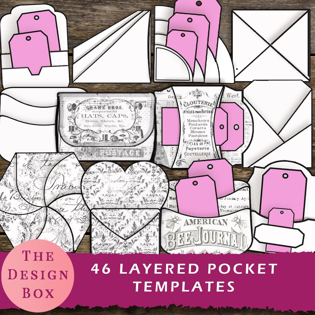 Layered Pocket Templates, Templates, Stamp Overlay, Ink Saver, Junk ...