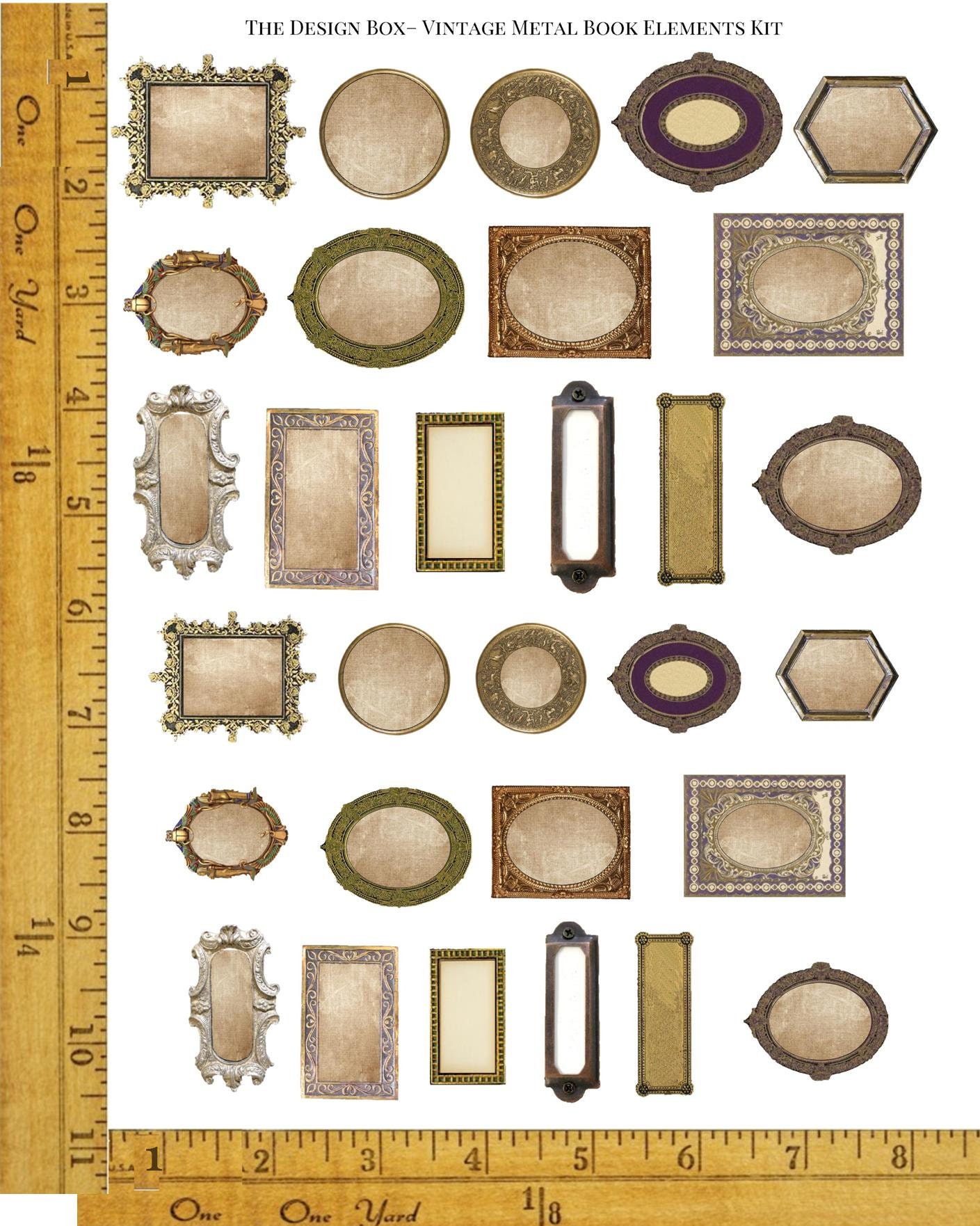 Metal Book Elements Kit Vintage Embellishments Book - Etsy