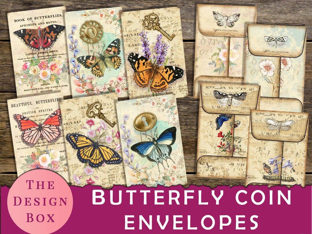 Butterfly, Coin Envelopes, Ephemera, Butterfly Journal, Junk Journal ...
