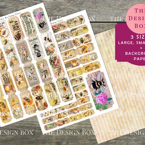 Bee Tickets, Printable Tickets, Junk Journal, Bee, Shabby, Floral ...