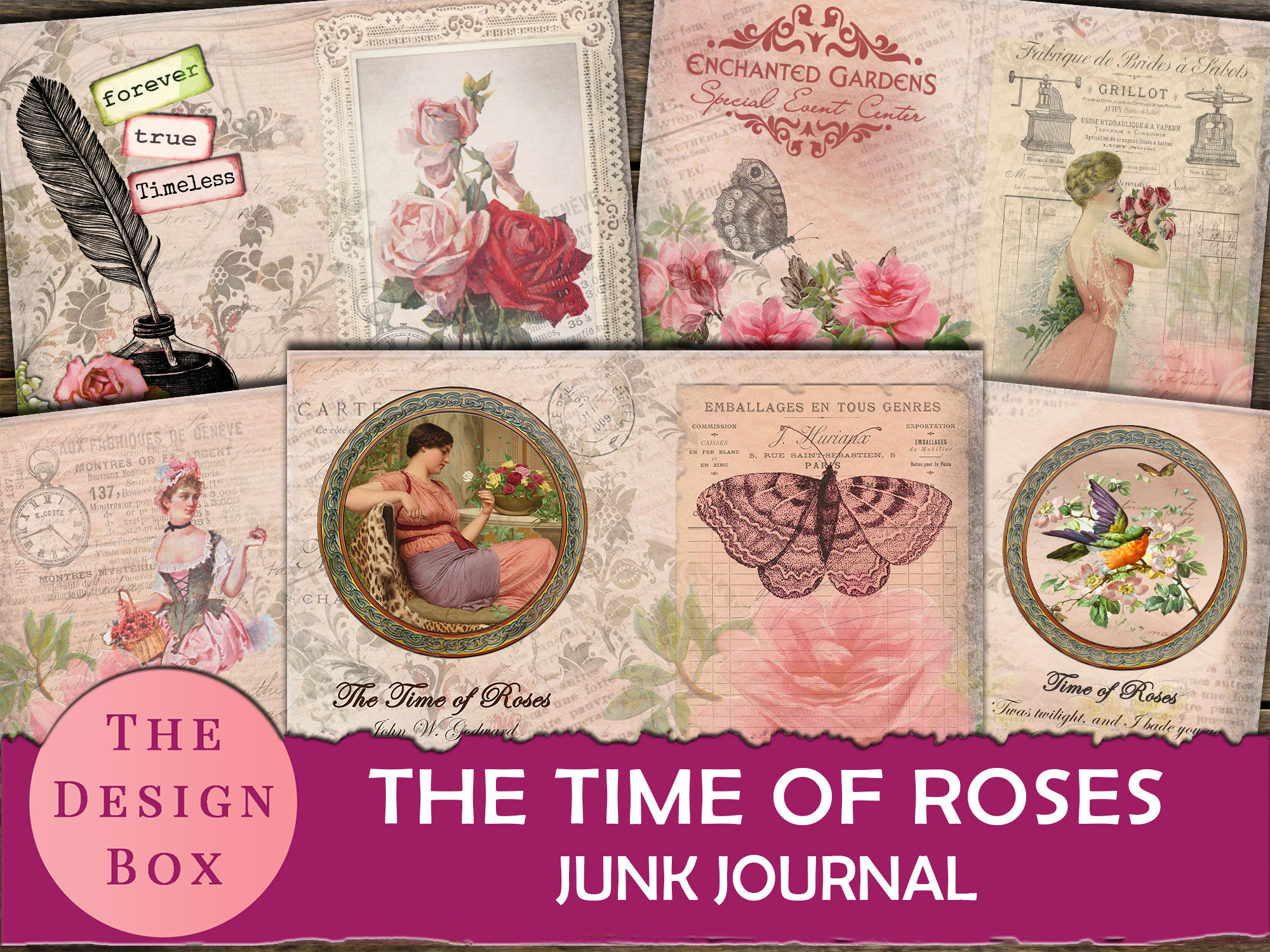 Time of Roses Printable Rose Journal Paper Vintage Journal - Etsy UK
