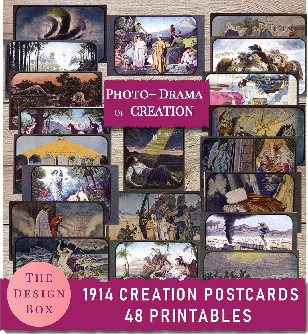1914 Creation Postcards Set 1, 48 Digital Images, Photo-drama of ...