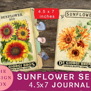 Sunflower Seed Packet, Printable Journal Kit, 4.5x7, Junk Journal ...