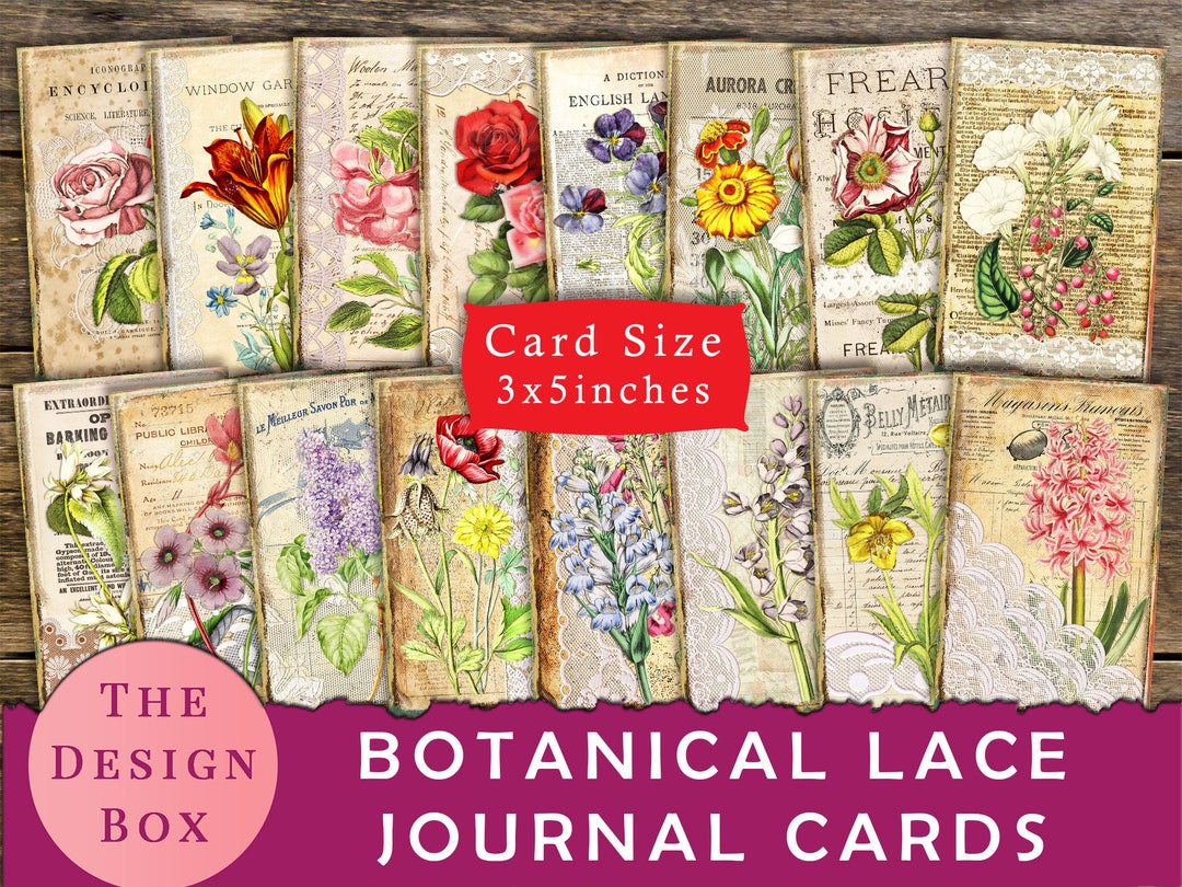 Botanical Journal Cards, Printable, Botanical, ATC, Digital Download ...