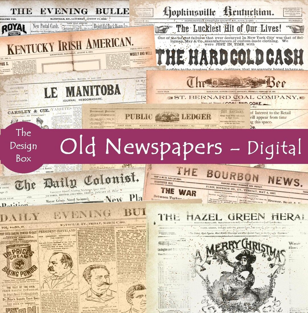 Old Newspaper, Digital Pages, Vintage Newspaper, Scrapbook Pages, Junk ...