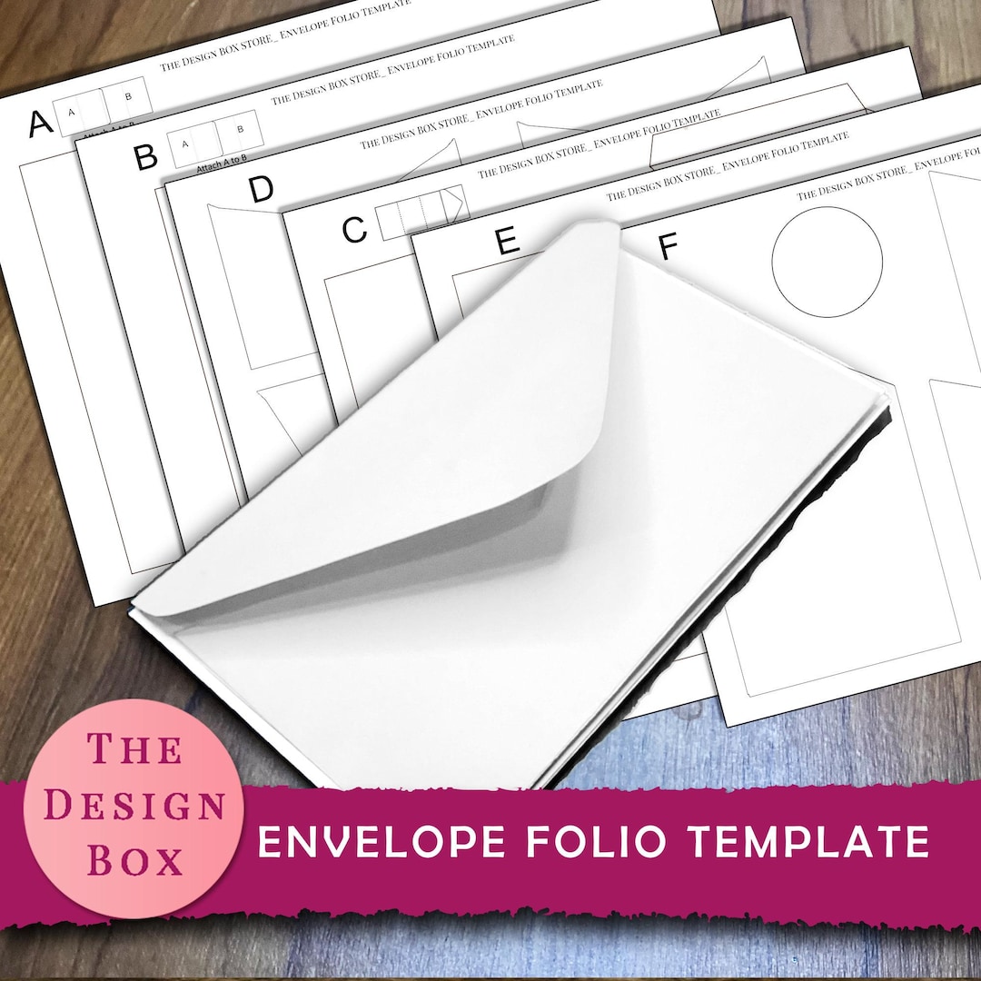 Envelope, 4-fold Folio, Template, Ink Saver, Junk Journal, Black and ...