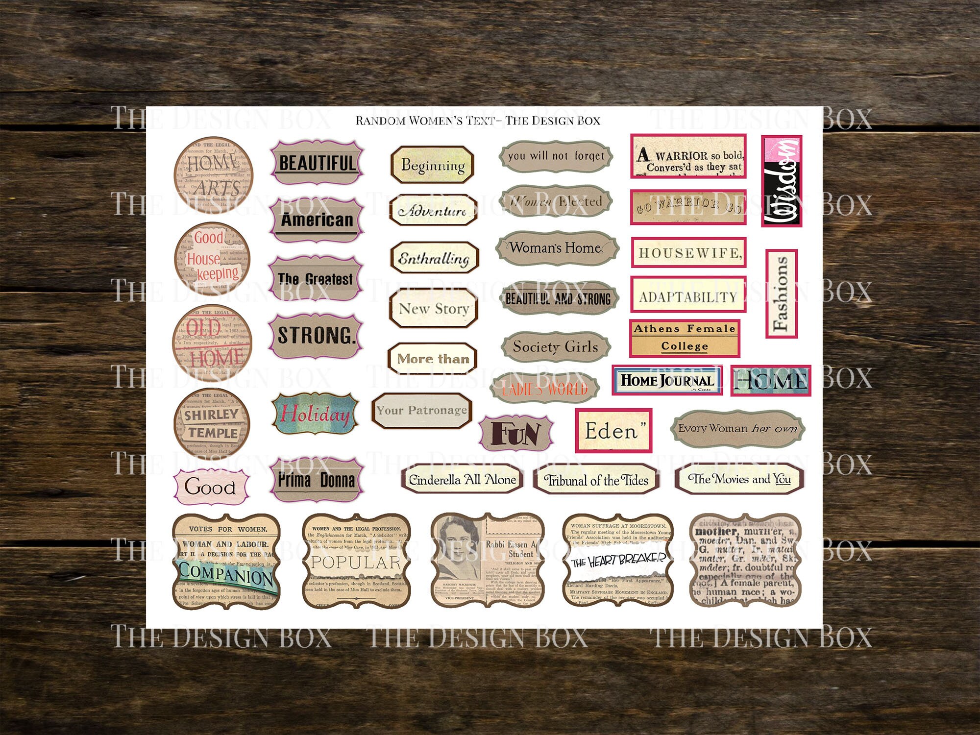 Inspiration Women Text Labels, Printable, Random Text Labels, Text ...