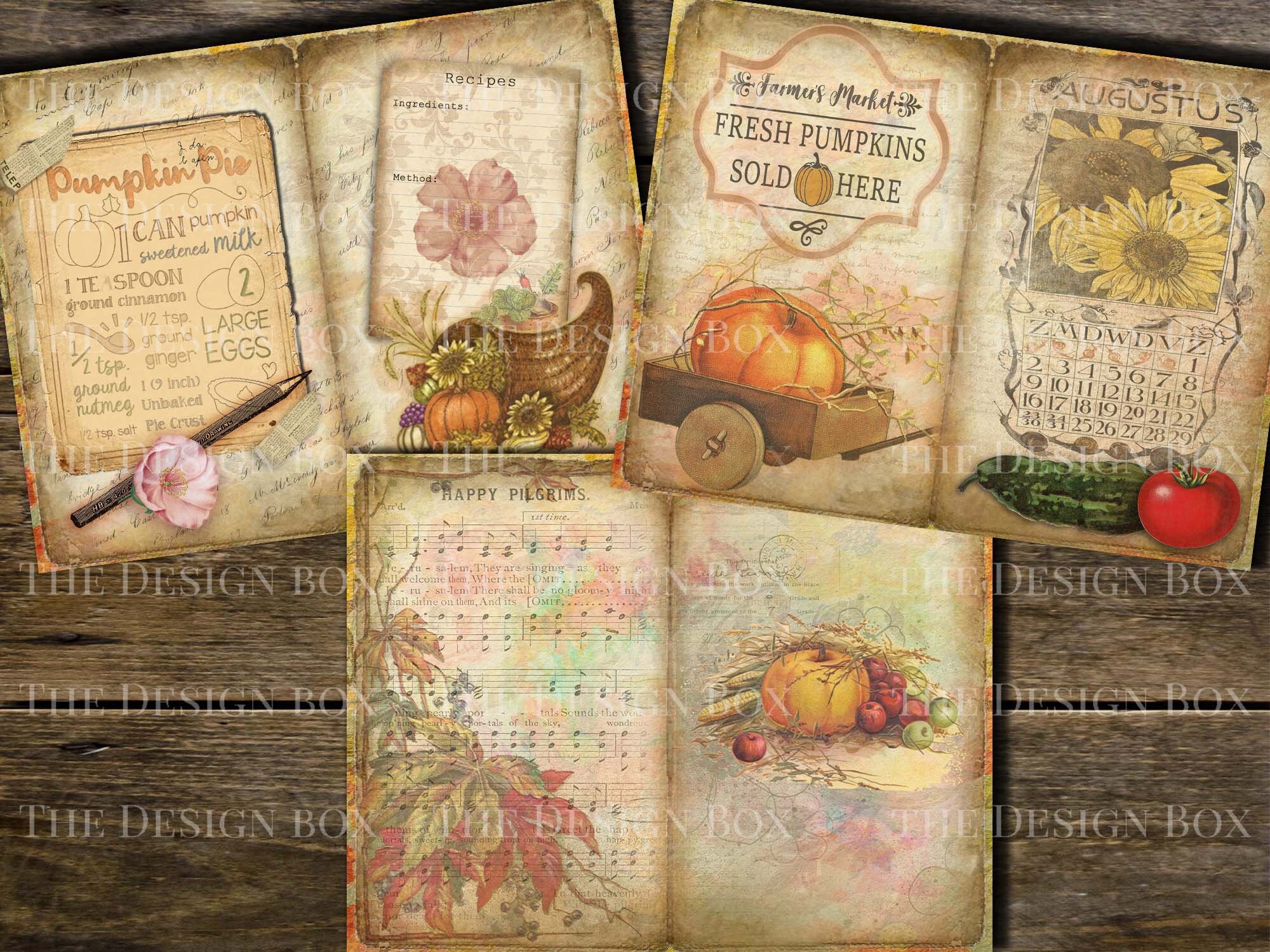 Harvest Pumpkin Journal Kit 25 Printable Pages Thanksgiving - Etsy