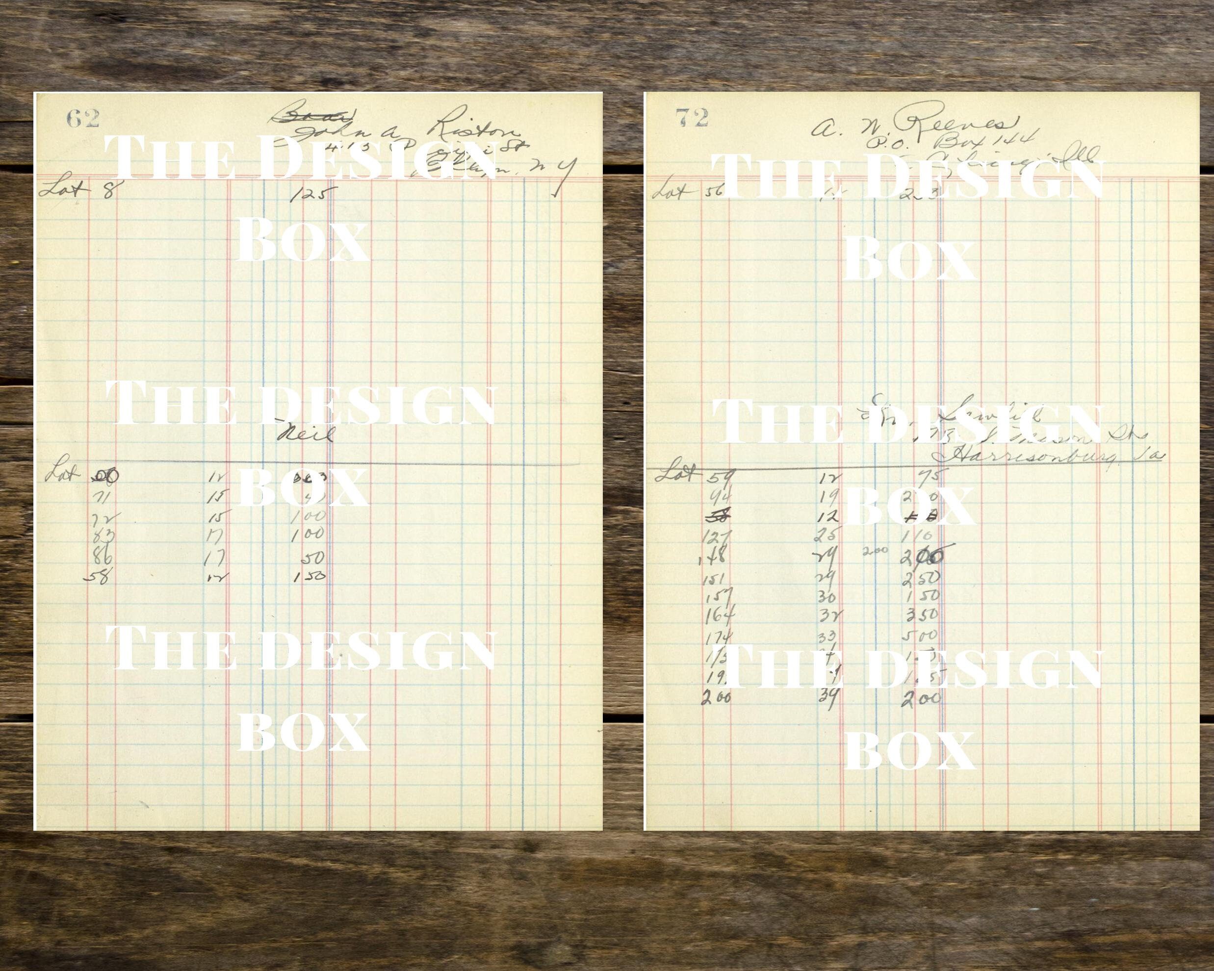 10 Vintage Handwritten Accounts Ledger Pages, Printable, Vintage ...