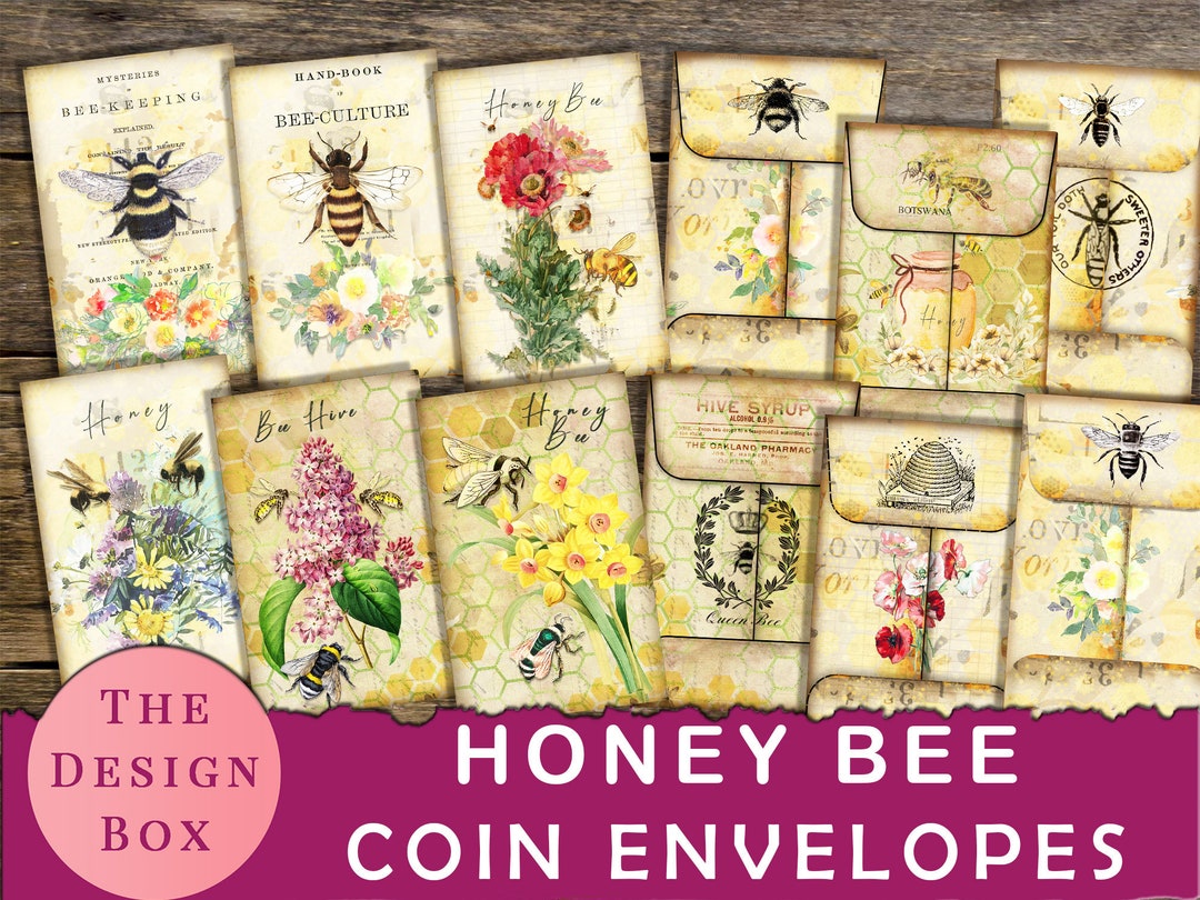 Honey Bee, Coin Envelopes, Ephemera, Bee Journal, Junk Journal ...