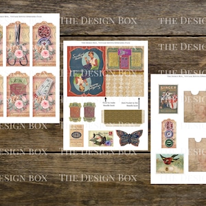 Sewing Ephemera Pack, Vintage Printable, Vintage Sewing Ephemera, Junk ...