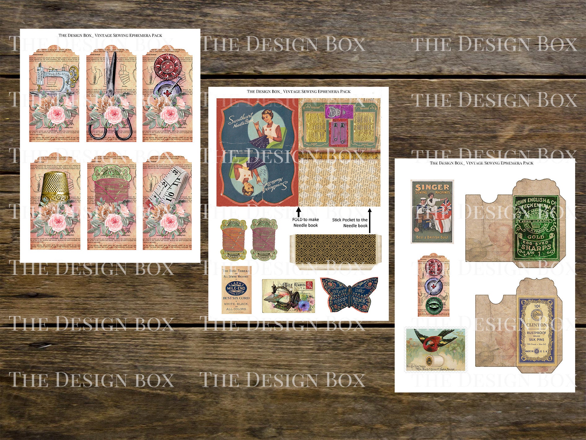 Sewing Ephemera Pack Vintage Printable Vintage Sewing - Etsy