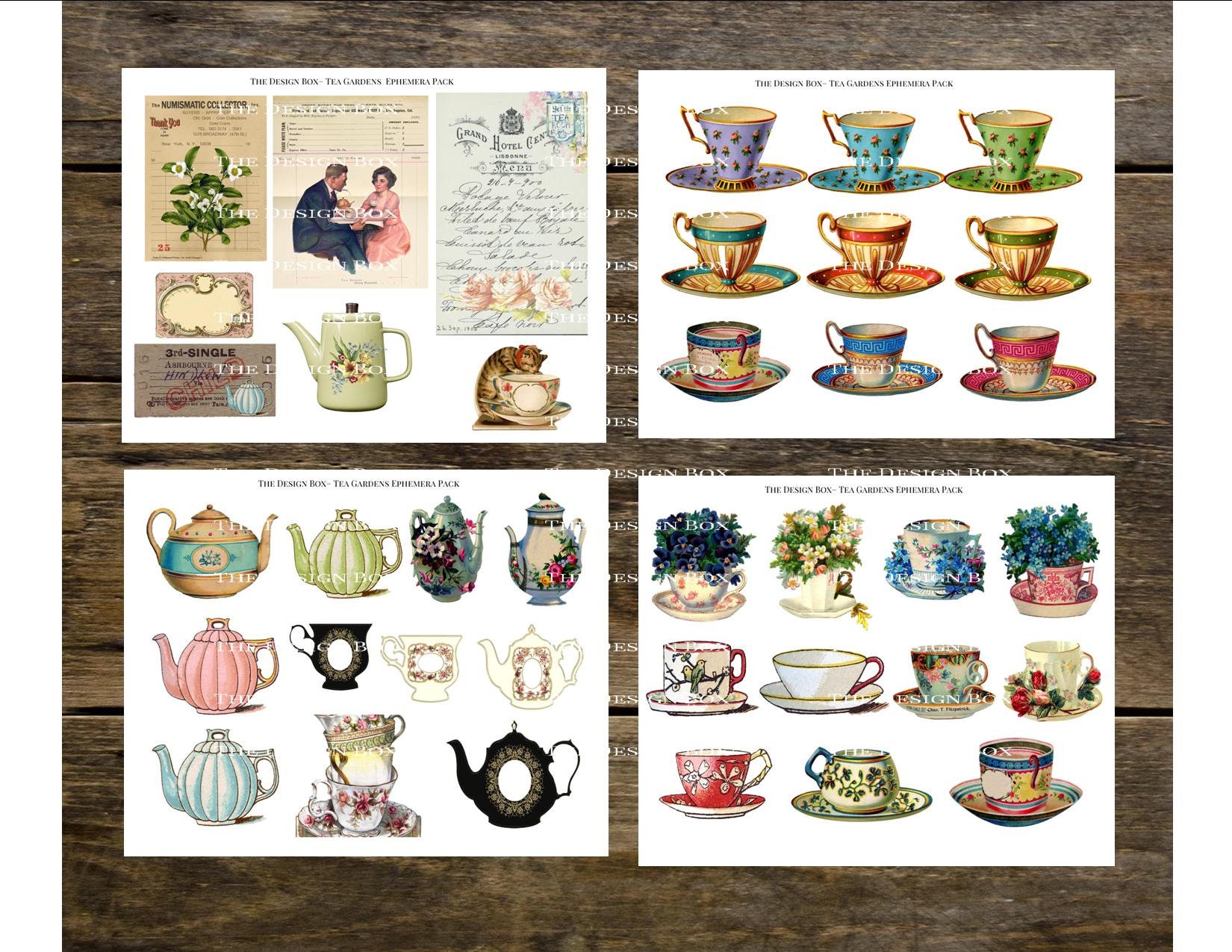 Tea Garden Ephemera Pack Tea Ephemera Vintage Tea Ephemera | Etsy