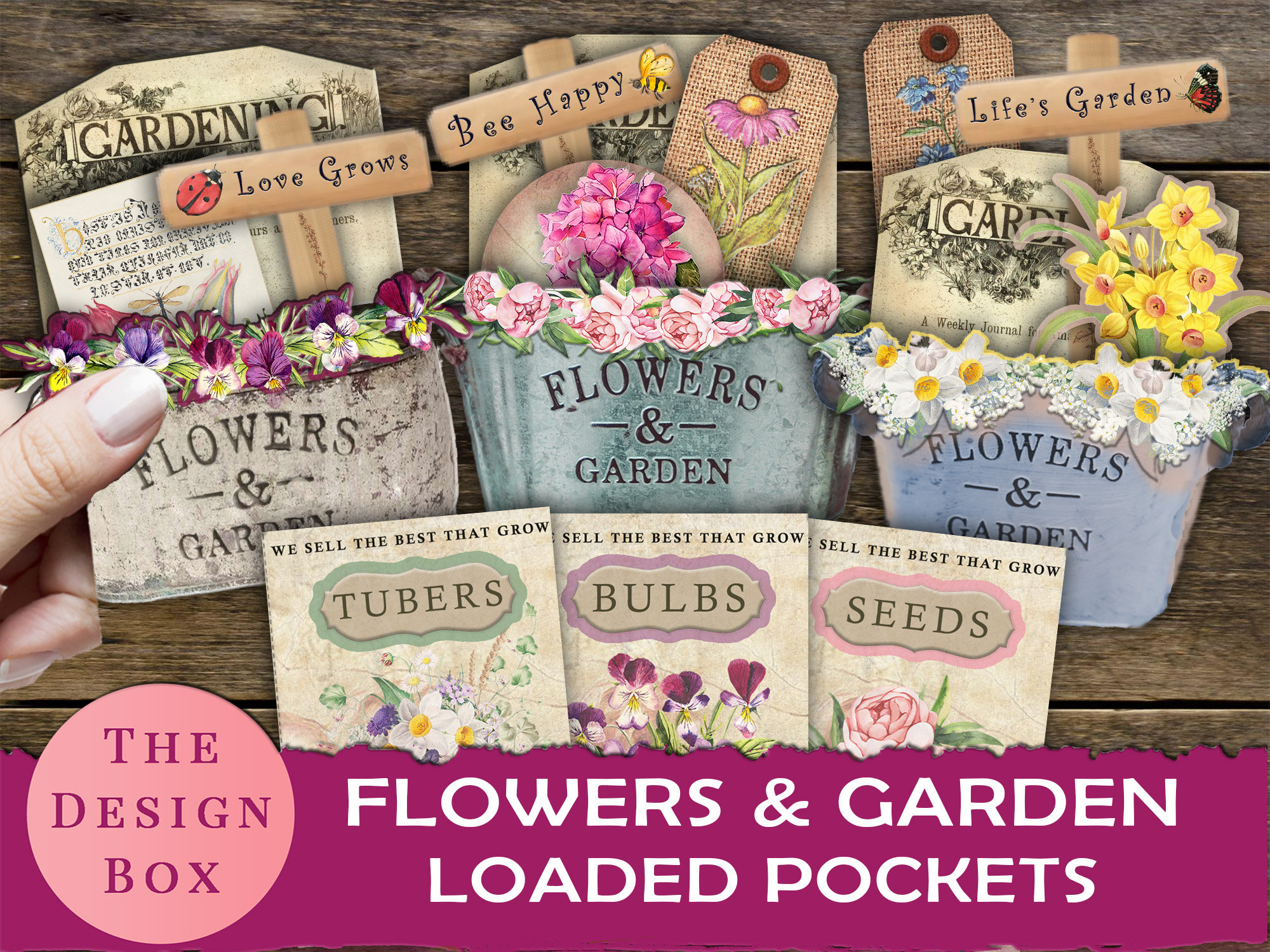 Flowers & Garden Pockets Loaded Pockets Botanical Ephemera - Etsy