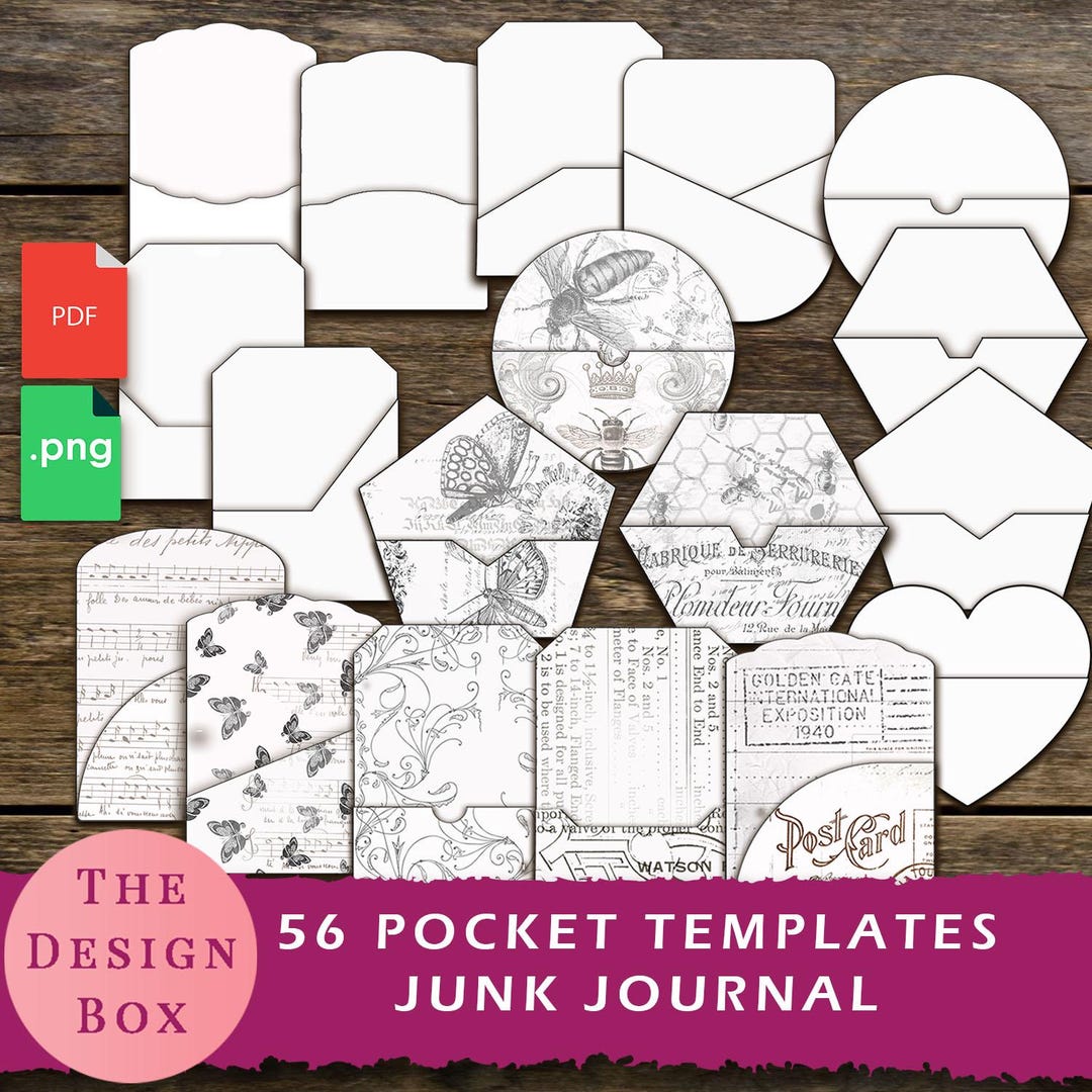 Pocket Templates, Loaded Pocket, Printable, Templates Bundle, Ink Saver ...