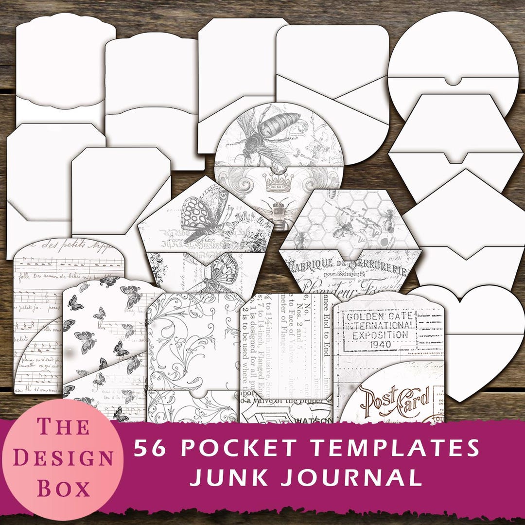 Pocket Templates, Loaded Pocket, Printable, Templates Bundle, Ink Saver ...