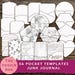 Pocket Templates, Loaded Pocket, Printable, Templates Bundle, Ink Saver ...