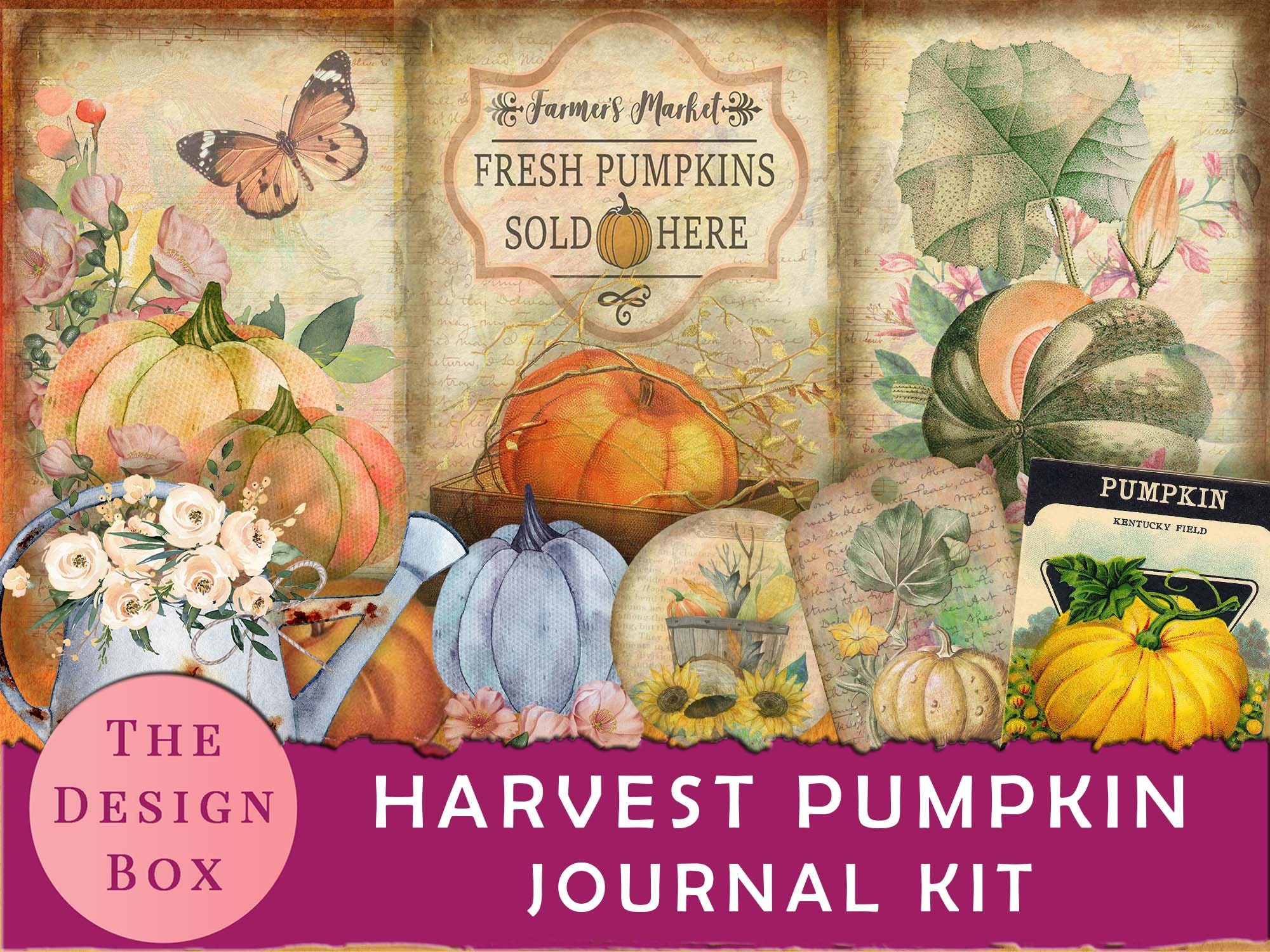 Harvest Pumpkin Journal Kit 25 Printable Pages Thanksgiving - Etsy