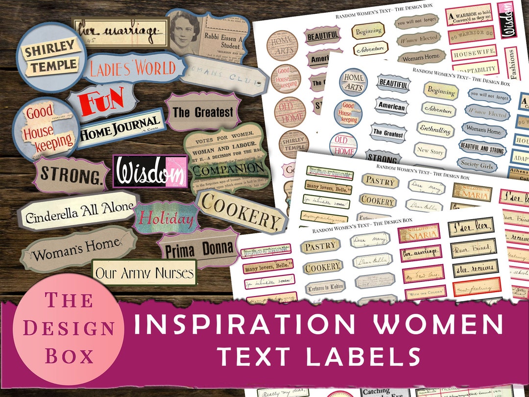 Inspiration Women Text Labels, Printable, Random Text Labels, Text ...