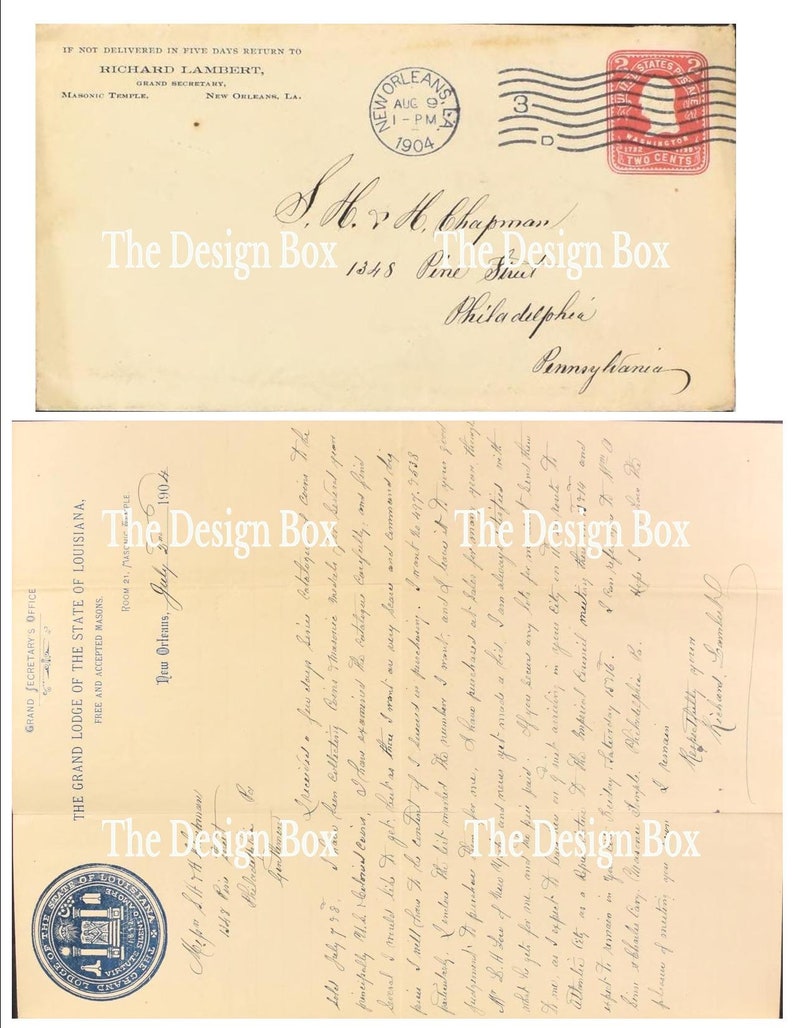 Vintage Letters & Envelopes Sets, Printable, 1800s Invoice, Old ...