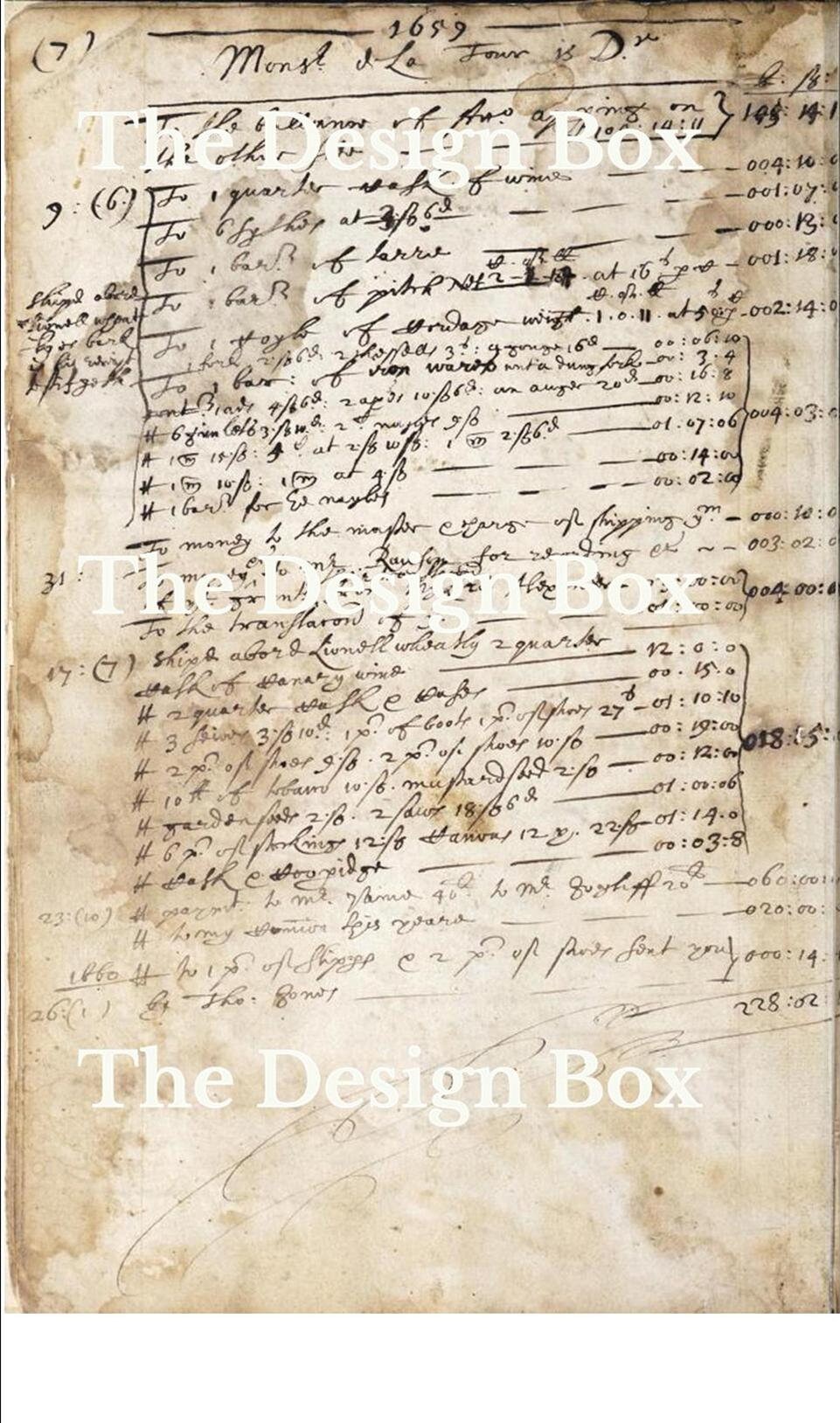 1600s Vintage Accounts Ledger Printable Pages, Handwritten, Ephemera ...