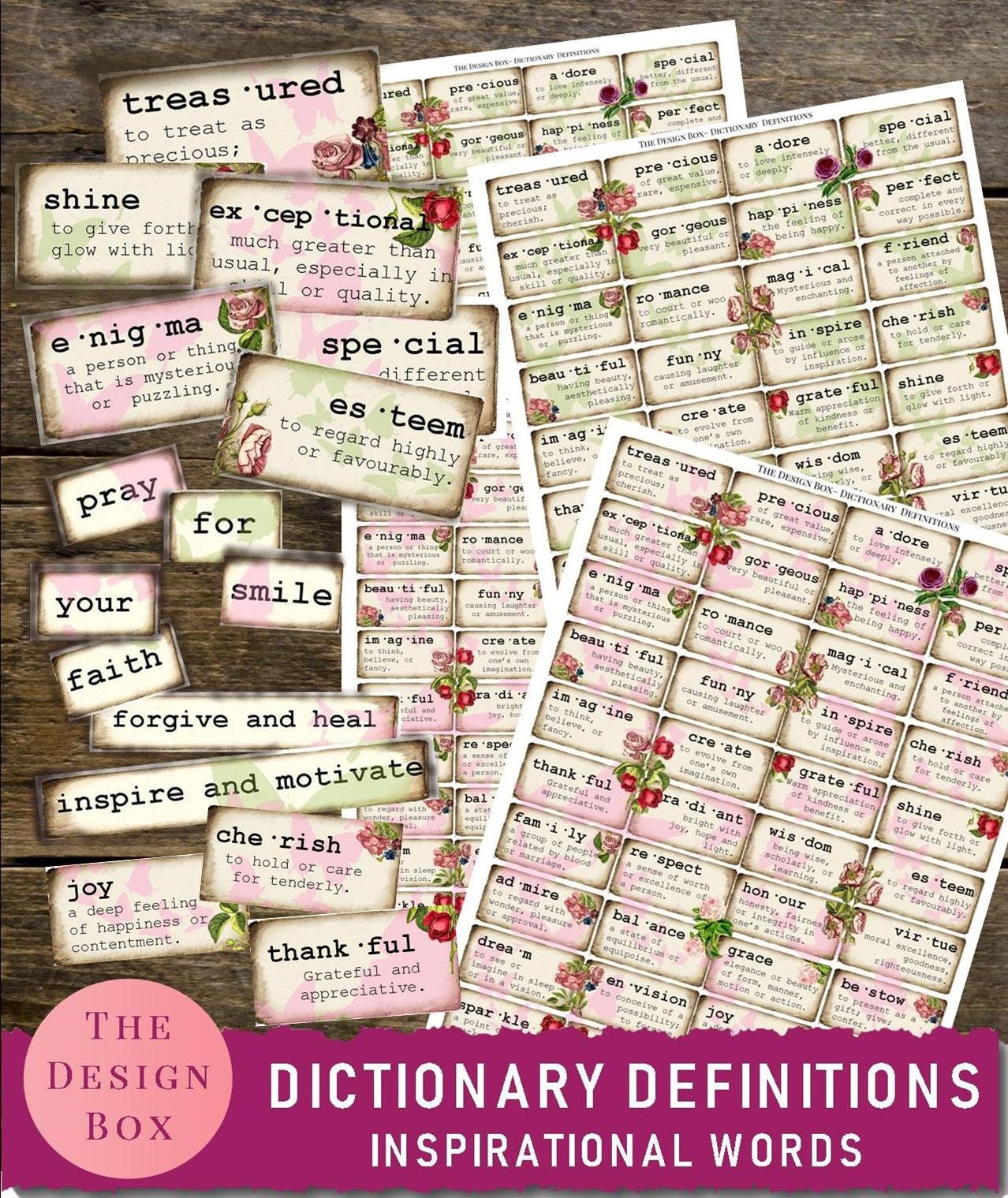 Dictionary Words of Inspiration, Text Labels, Random Texts, Digital ...