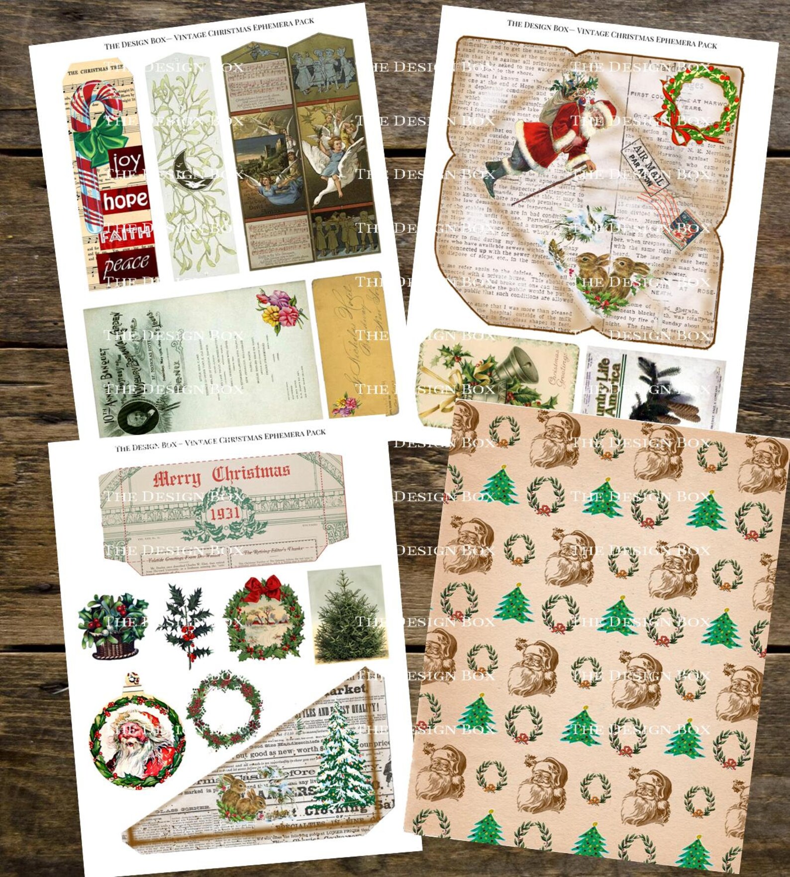 15 Christmas Ephemera Pack Printable Vintage Christmas | Etsy
