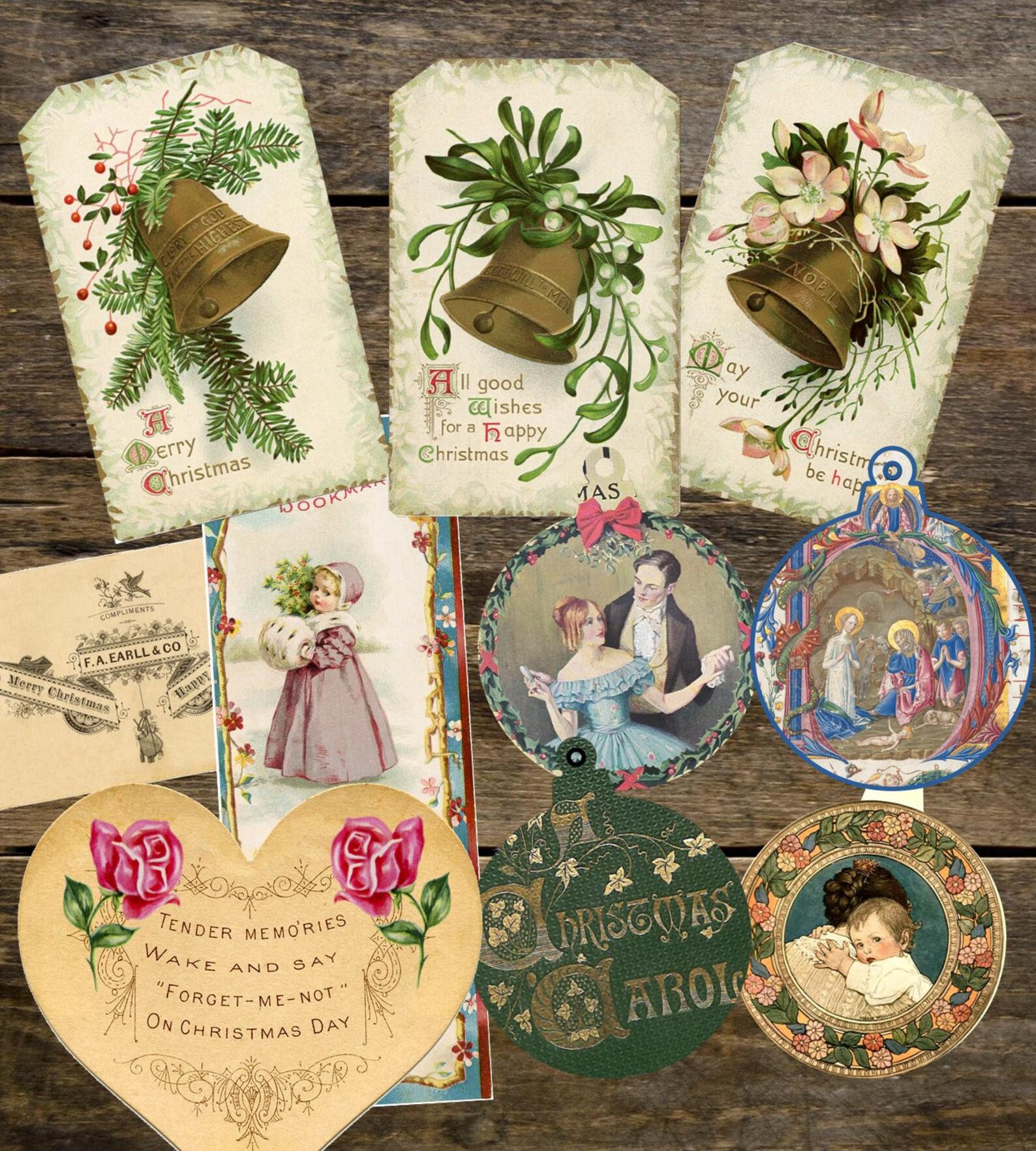 15 Christmas Ephemera Pack Printable Vintage Christmas | Etsy
