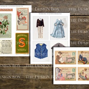 Sewing Ephemera Pack, Vintage Printable, Vintage Sewing Ephemera, Junk ...