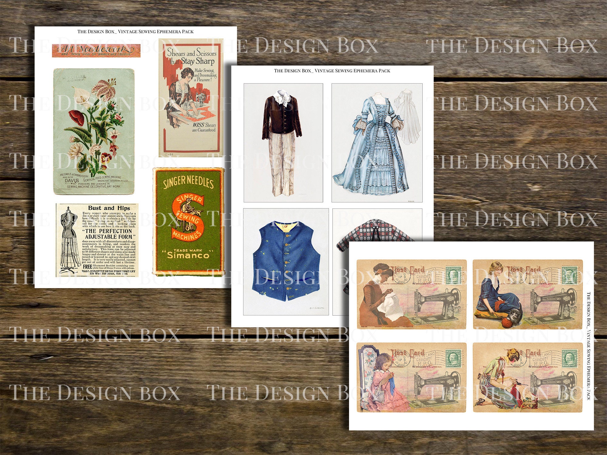 Sewing Ephemera Pack Vintage Printable Vintage Sewing | Etsy