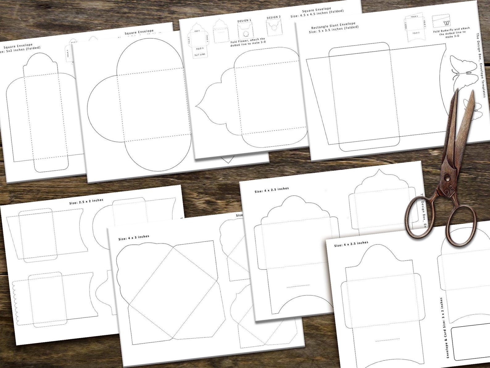 Envelope Templates, Templates Bundle, Ink Saver, Junk Journal, Black ...