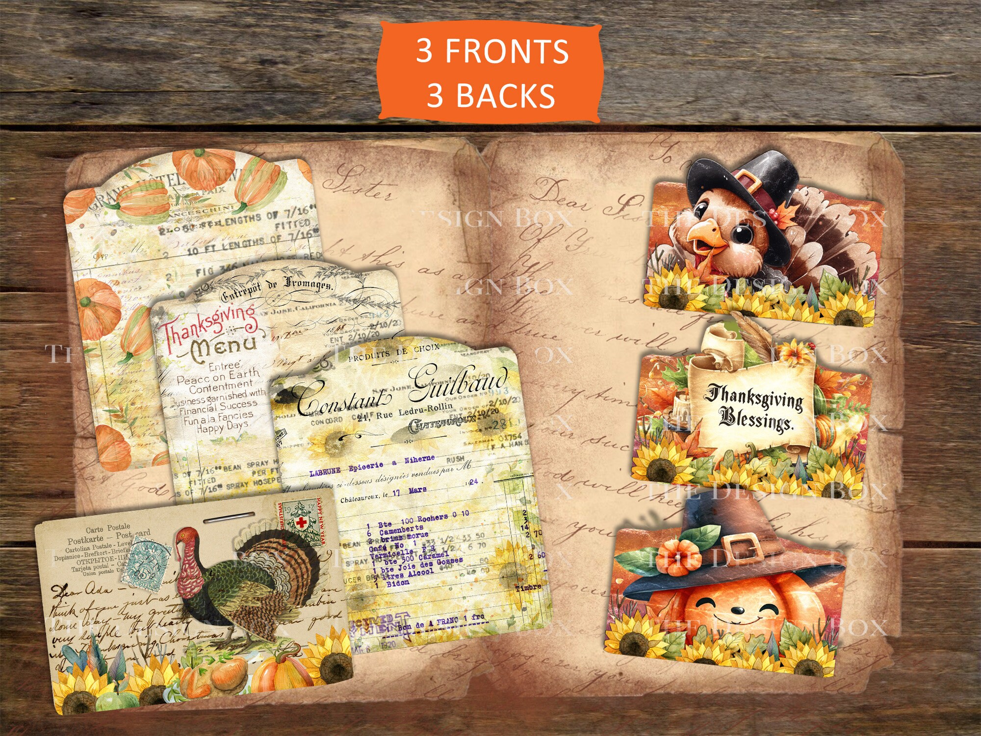 Thanksgiving, Loaded Pockets, Printable, Thanksgiving Ephemera ...