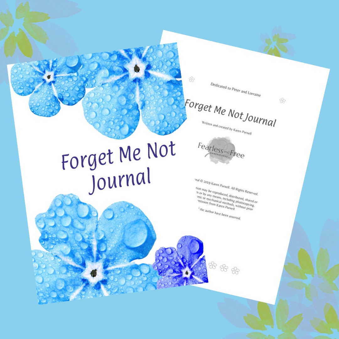 Forget Me Not Journal | Printable Journal | Anxiety Journal | Memory ...