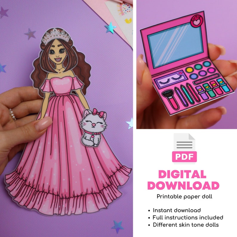 Printable Paper Dolls Dress up Kit Preschool Games Toddler - Etsy