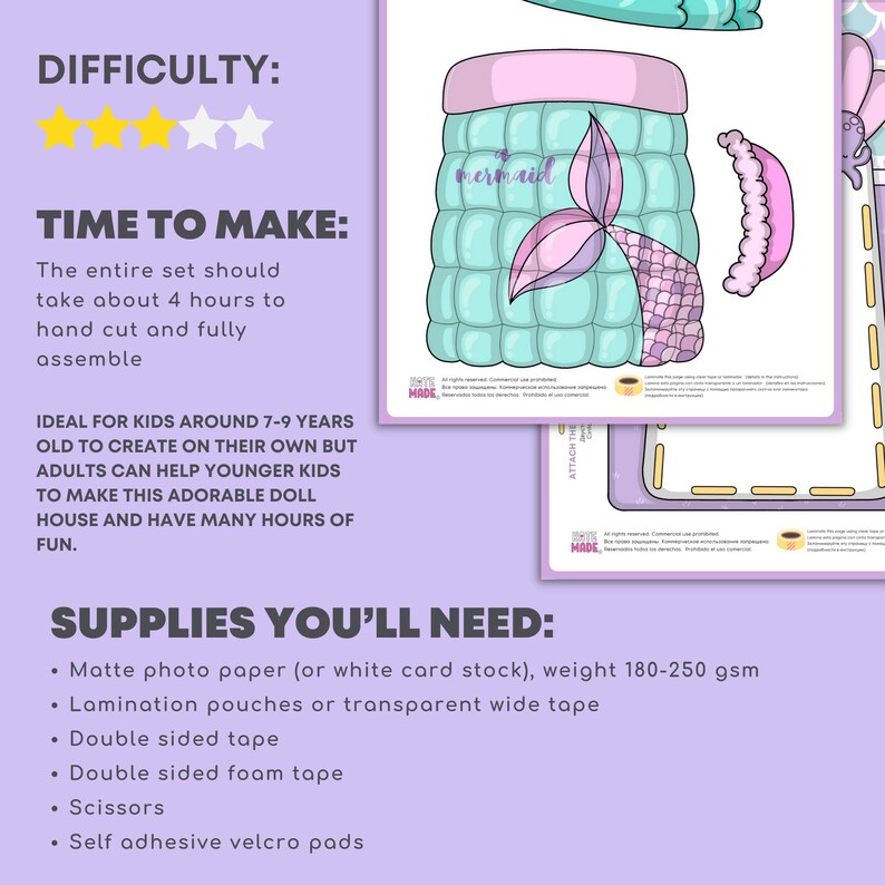 Printable Dollhouse Girls Activity Book Mermaid Printable - Etsy