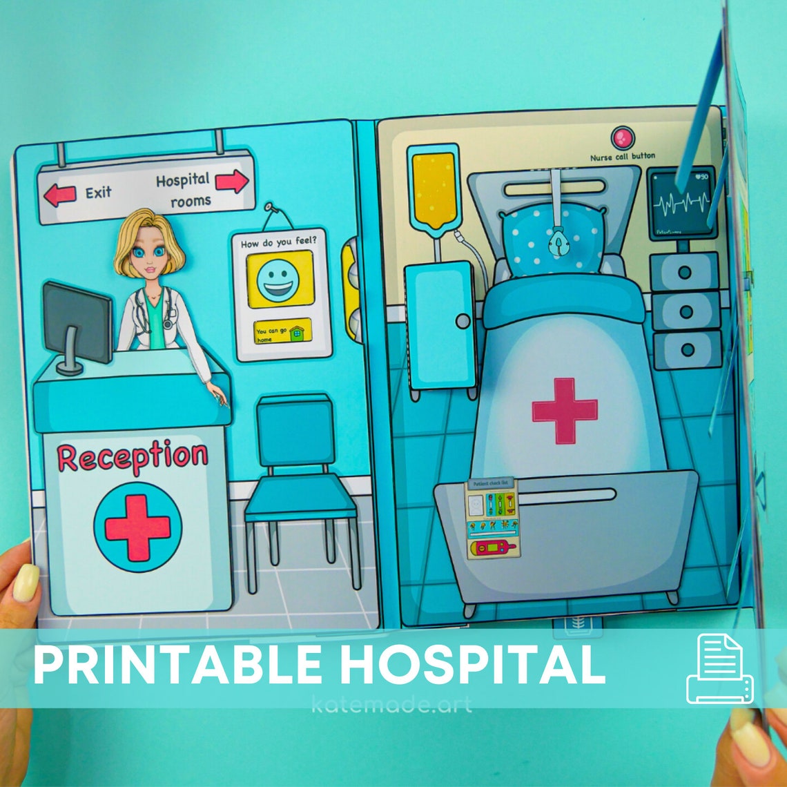 Printable Hospital Busy Book for Kids Paper Dolls - Etsy