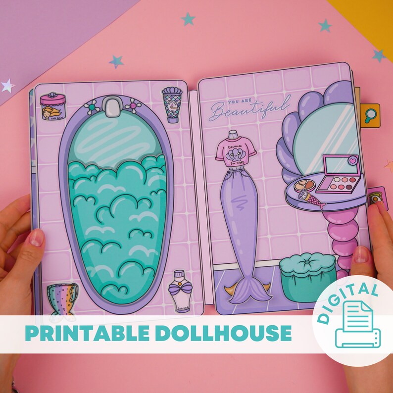 Printable Dollhouse Girls Activity Book Mermaid Printable - Etsy