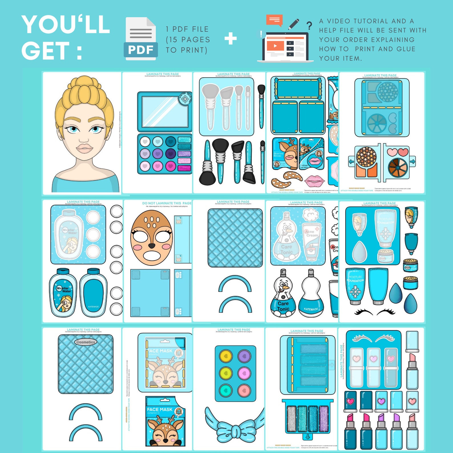 Printable Activities for Kids & Toddlers Make up Kit Busy Book - Etsy