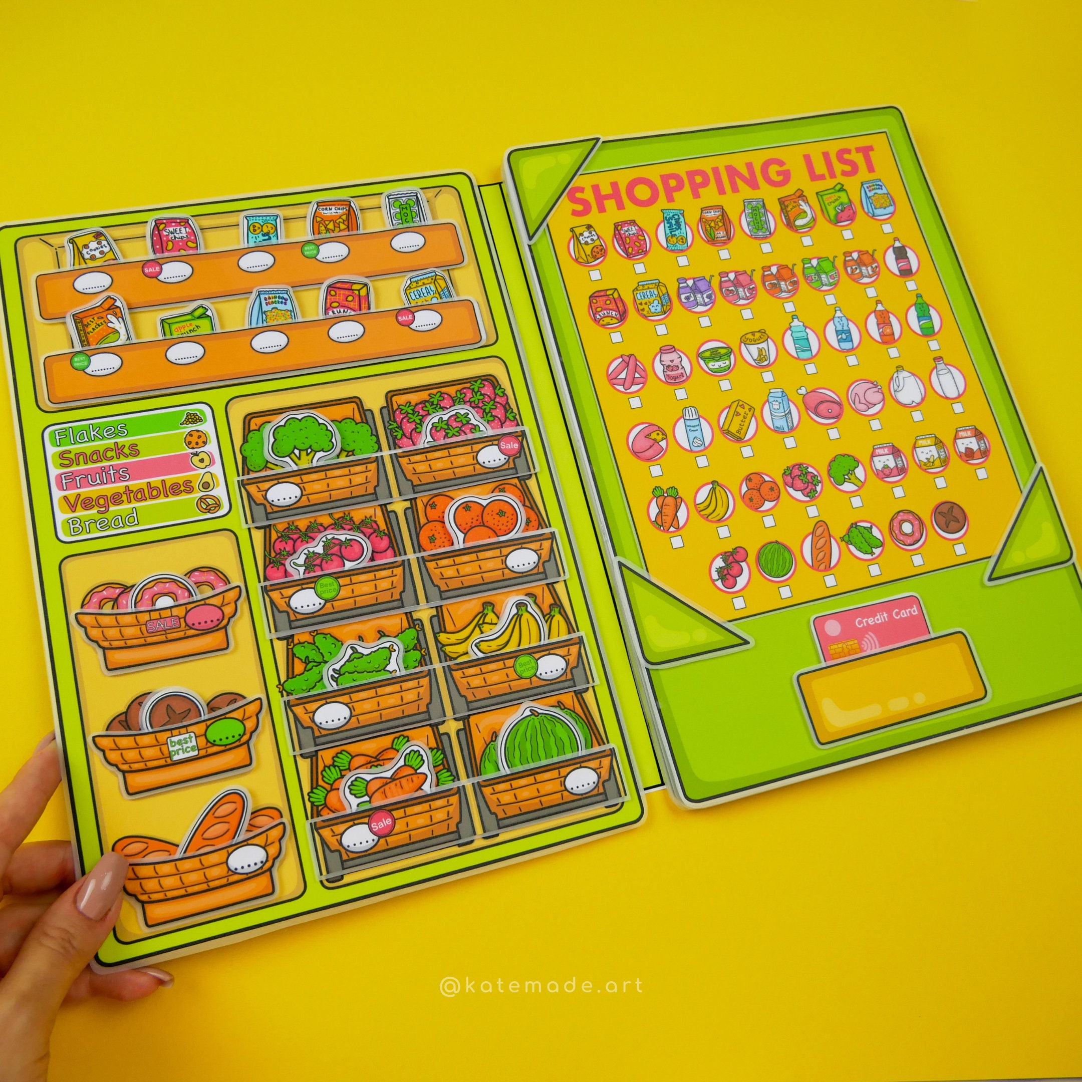 Printable Grocery Shop for Kids Busy Book Quiet Books - Etsy