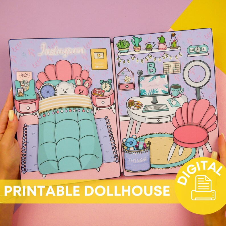 Printable Paper Dollhouse And Paper Dolls Busy Book Etsy Printable Paper Dollhouse And Paper Dolls Busy Book Etsy